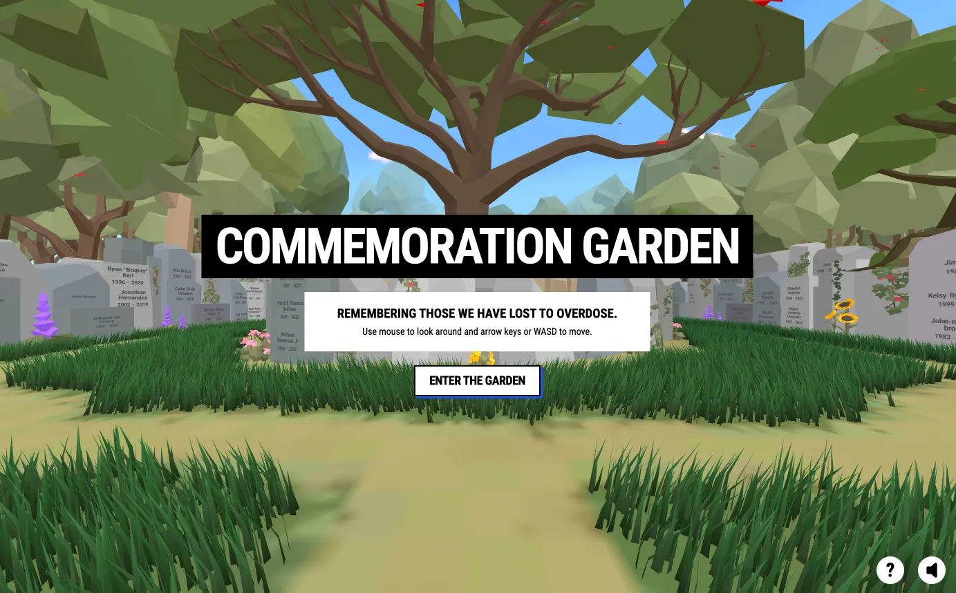 End Overdose Commemoration Garden | Needle Engine